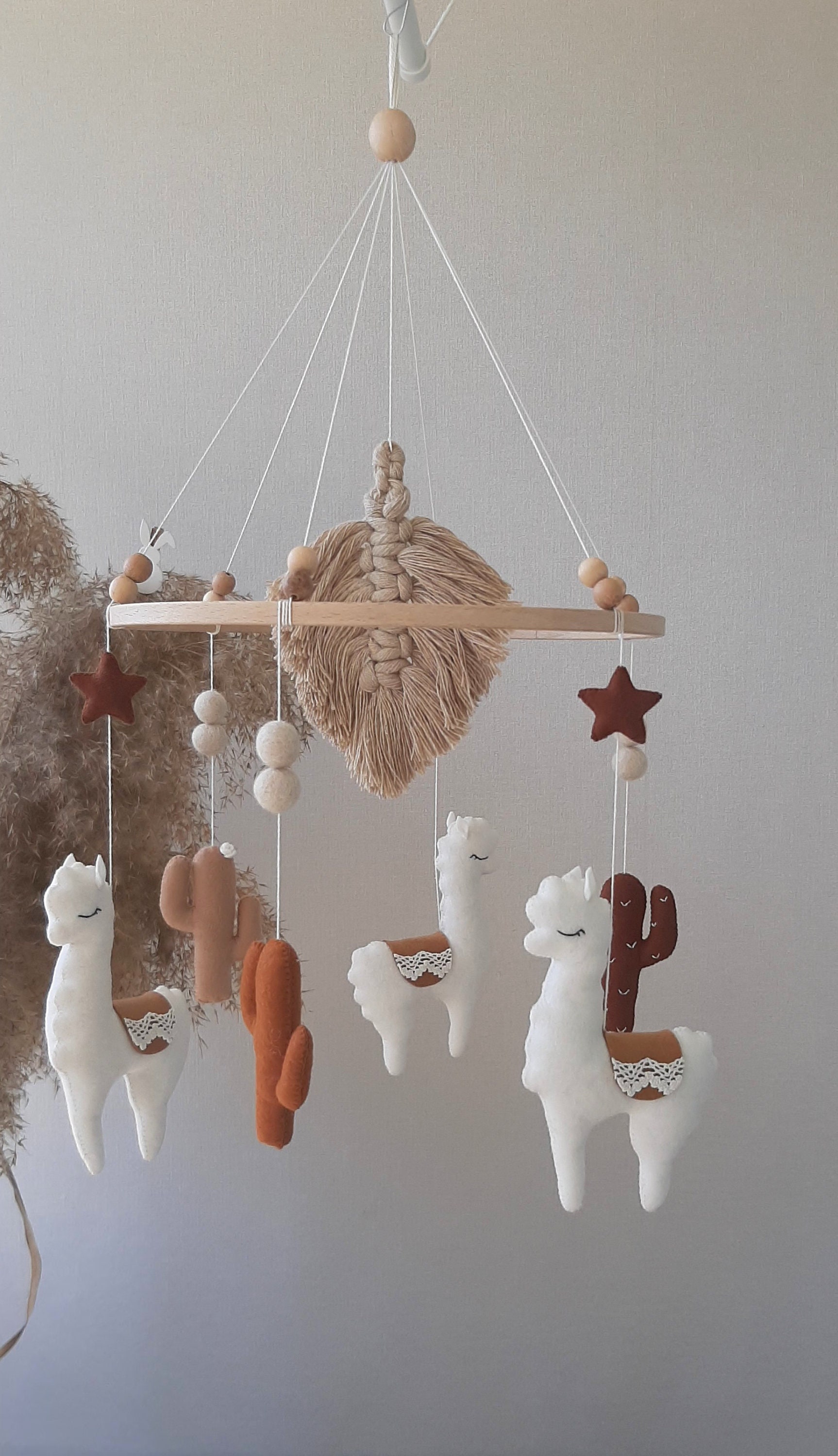 Macrame llama mobile nursery alpaca mobile baby mobile girl | Etsy