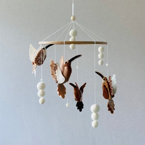 Bird Mobiles for Nursery, Neutral Mobile, Realistic Felt Birds for Girl ...