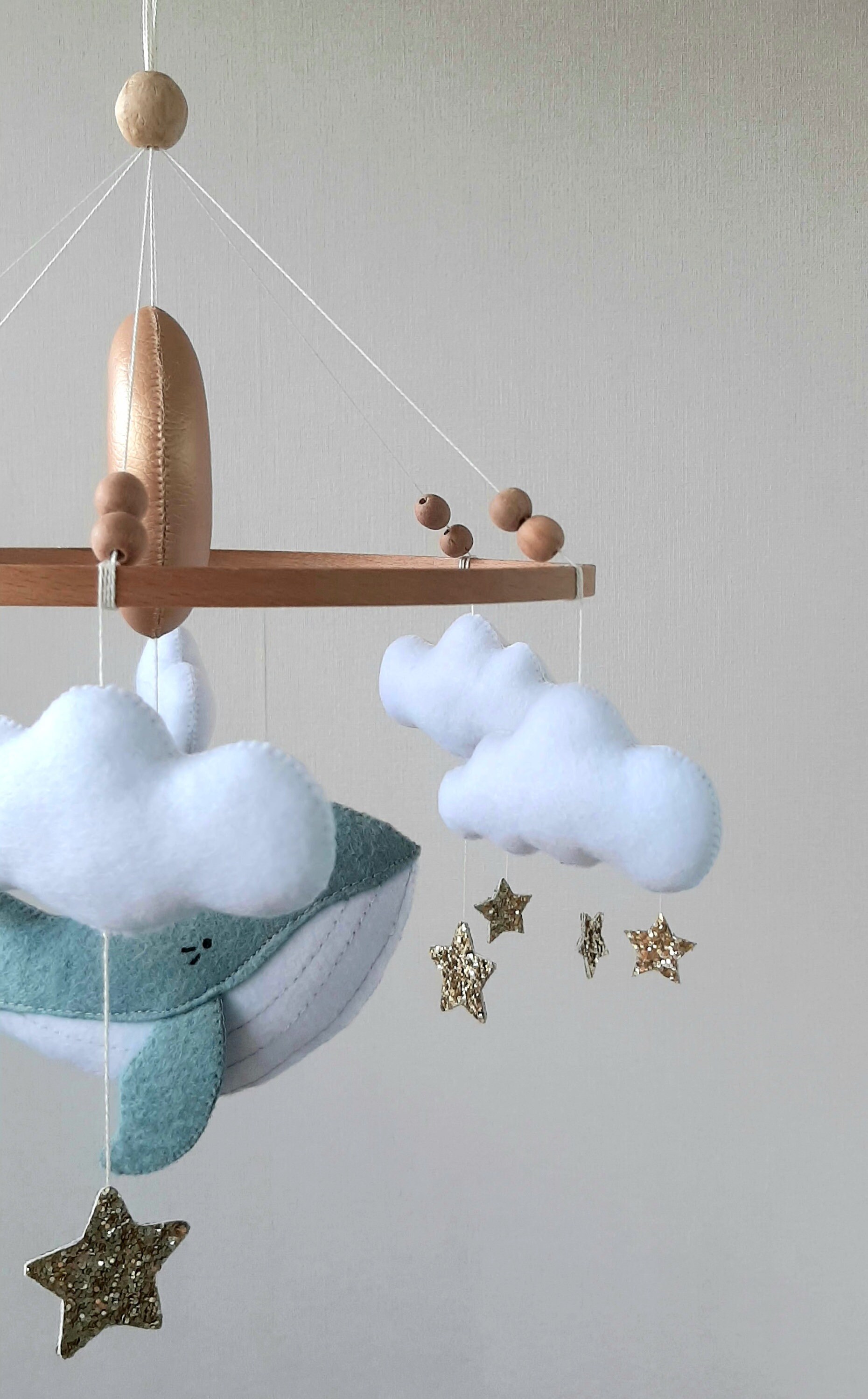 Whale Baby Mobile Moon Baby Crib Mobile Baby Mobile Boy | Etsy