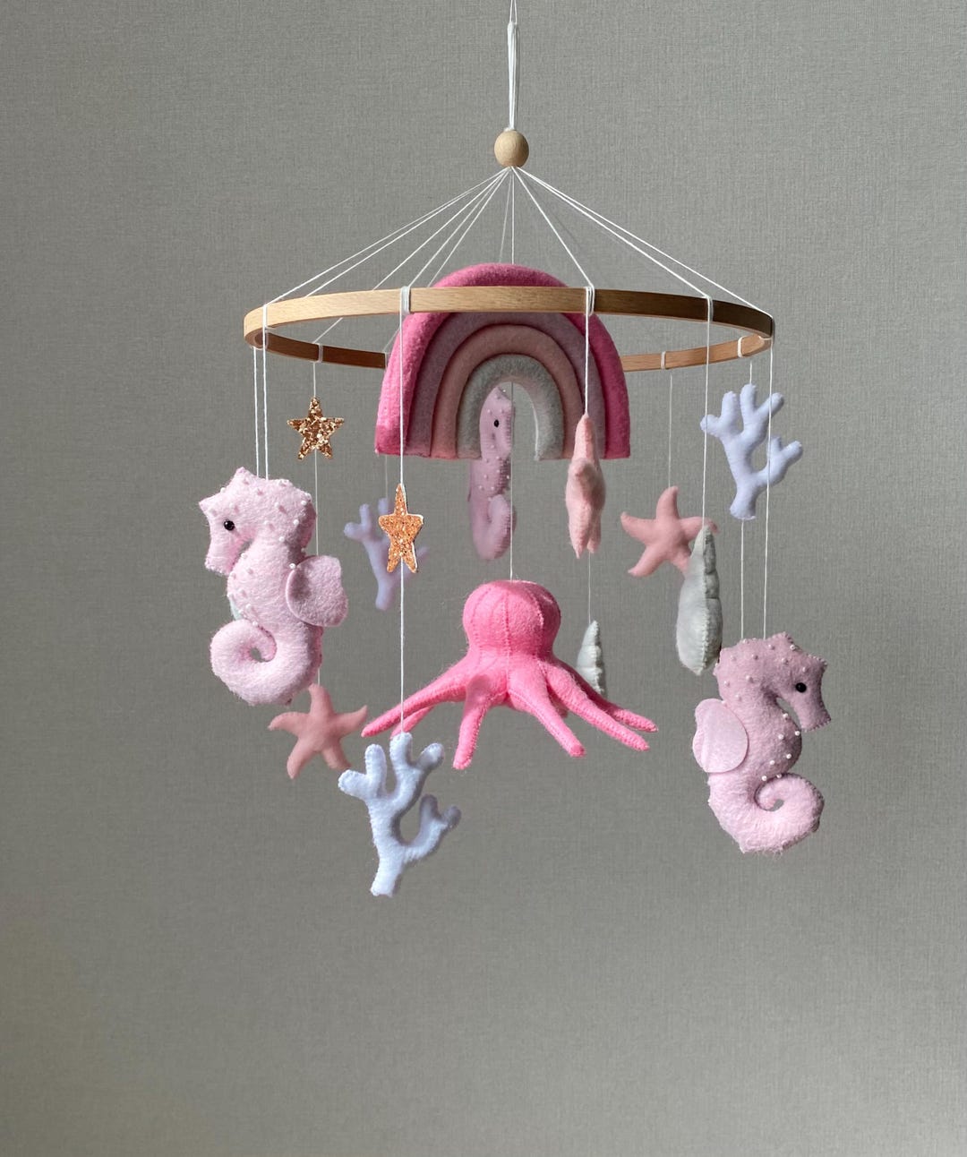 Under the Sea Nursery Mobile, Ocean Crib Mobile With a Rainbow ...