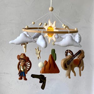 Western Cowboy Nursery Mobile, Hanging Cowboy Mobile, Horse Mobile, Cot ...