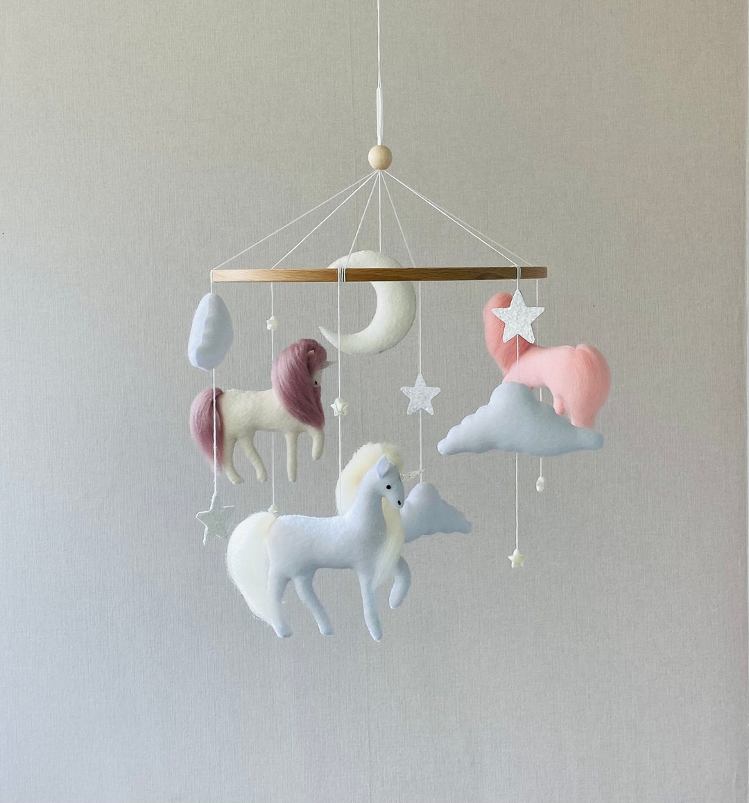 Unicorn Baby Mobile for Girl, Unicorn Nursery, Crib Mobile, Baby Shower ...