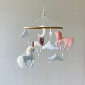 Unicorn Baby Mobile for Girl, Unicorn Nursery, Crib Mobile, Baby Shower ...