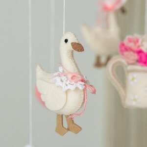Girl Goose Mobile for Nursery, Vintage Pink Goose Mobile, Silly Goose ...