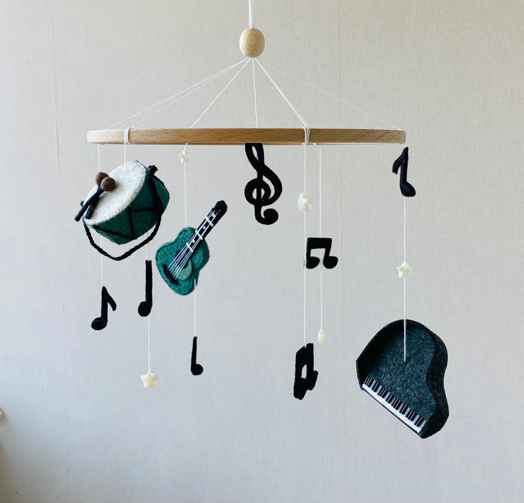 Minimalism Mobile With Musical Instruments, Baby Girl Mobile for ...