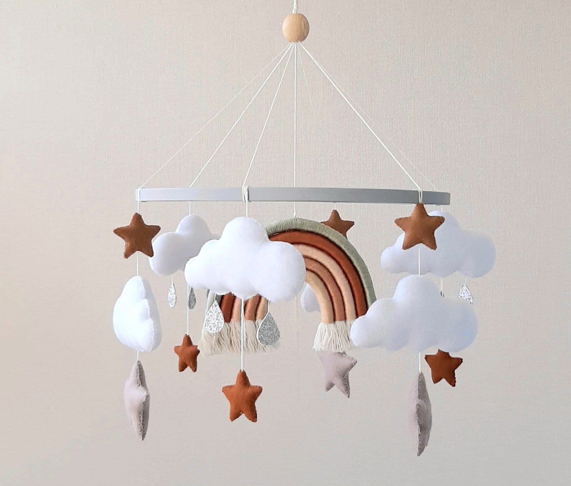Rainbow Baby Mobile Baby Bed Decoration Boho Mobile Baby - Etsy