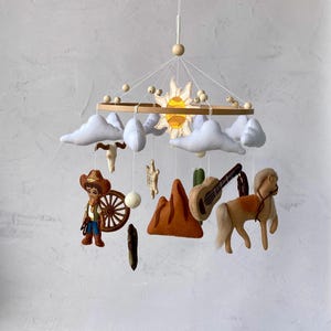 Western Cowboy Nursery Mobile, Hanging Cowboy Mobile, Horse Mobile, Cot ...