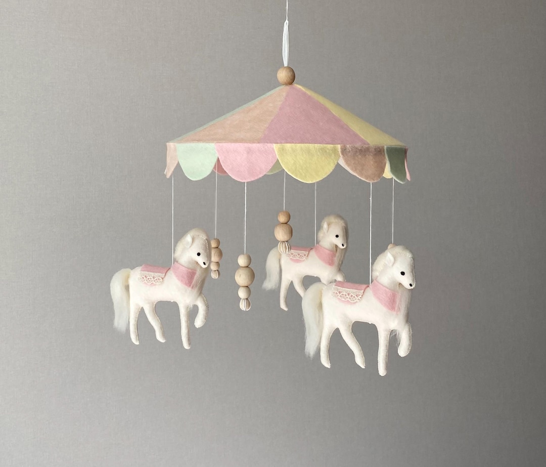 Carousel Mobile, Girl Baby Mobile, Toddler Girl Decor, Crib Mobile ...
