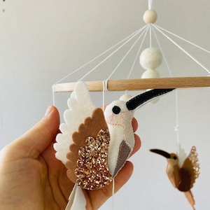 Bird Mobiles for Nursery, Neutral Mobile, Realistic Felt Birds for Girl ...
