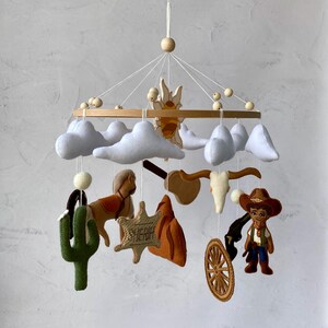 Western Cowboy Nursery Mobile, Hanging Cowboy Mobile, Horse Mobile, Cot ...