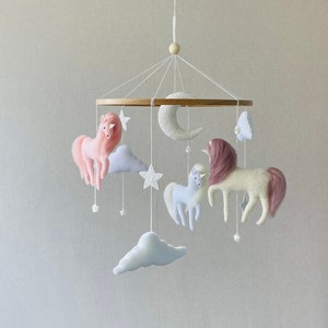 Unicorn Baby Mobile for Girl, Unicorn Nursery, Crib Mobile, Baby Shower ...