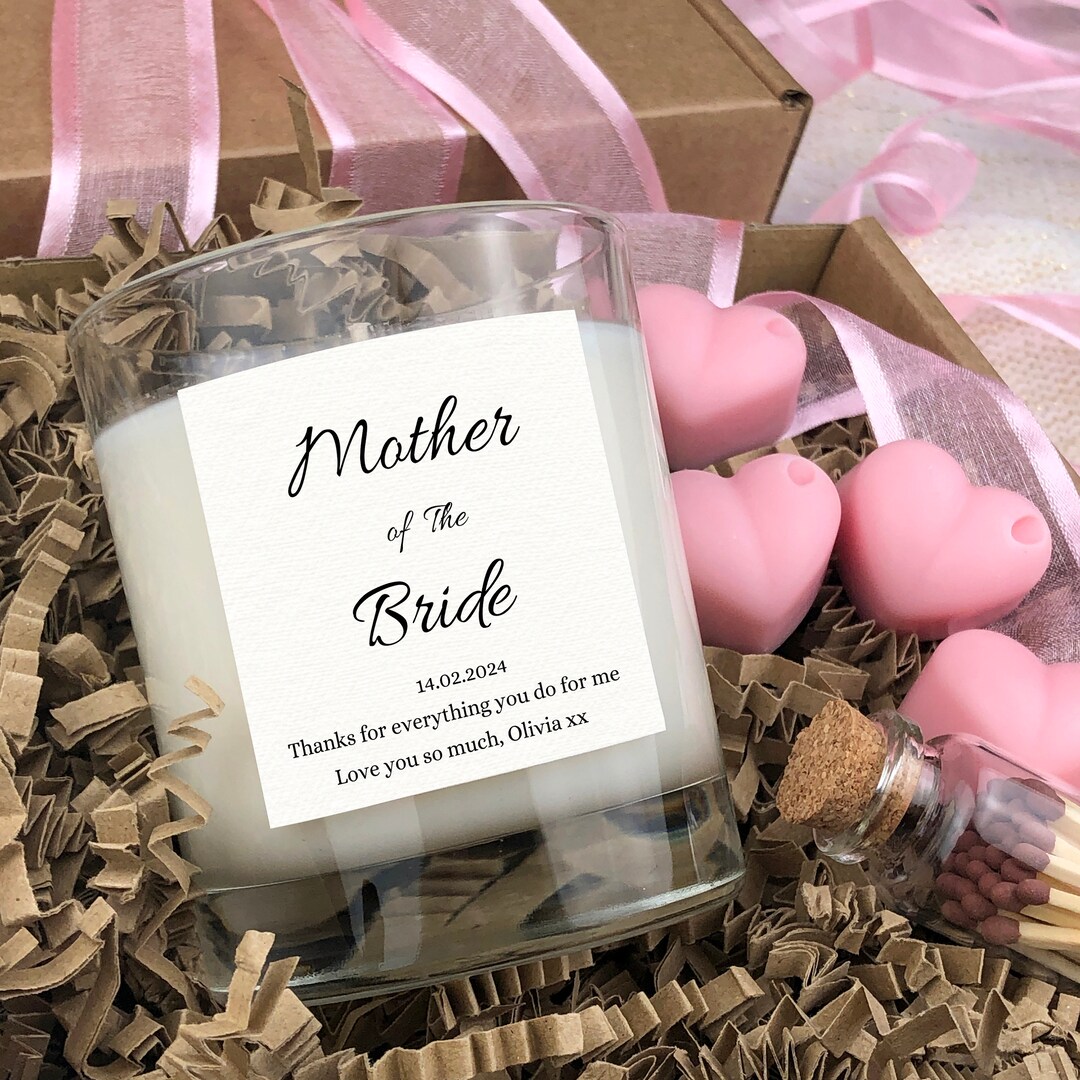 Mother of Bride Candle Gift Set, Personalised Wedding Favor - Etsy