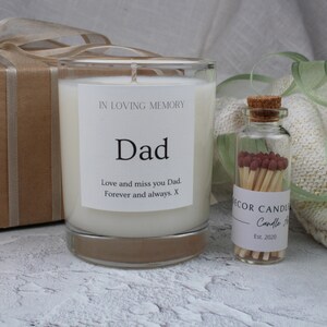 In Memory of Dad Candle: Sympathy Gift, Memorial Keepsake - Etsy
