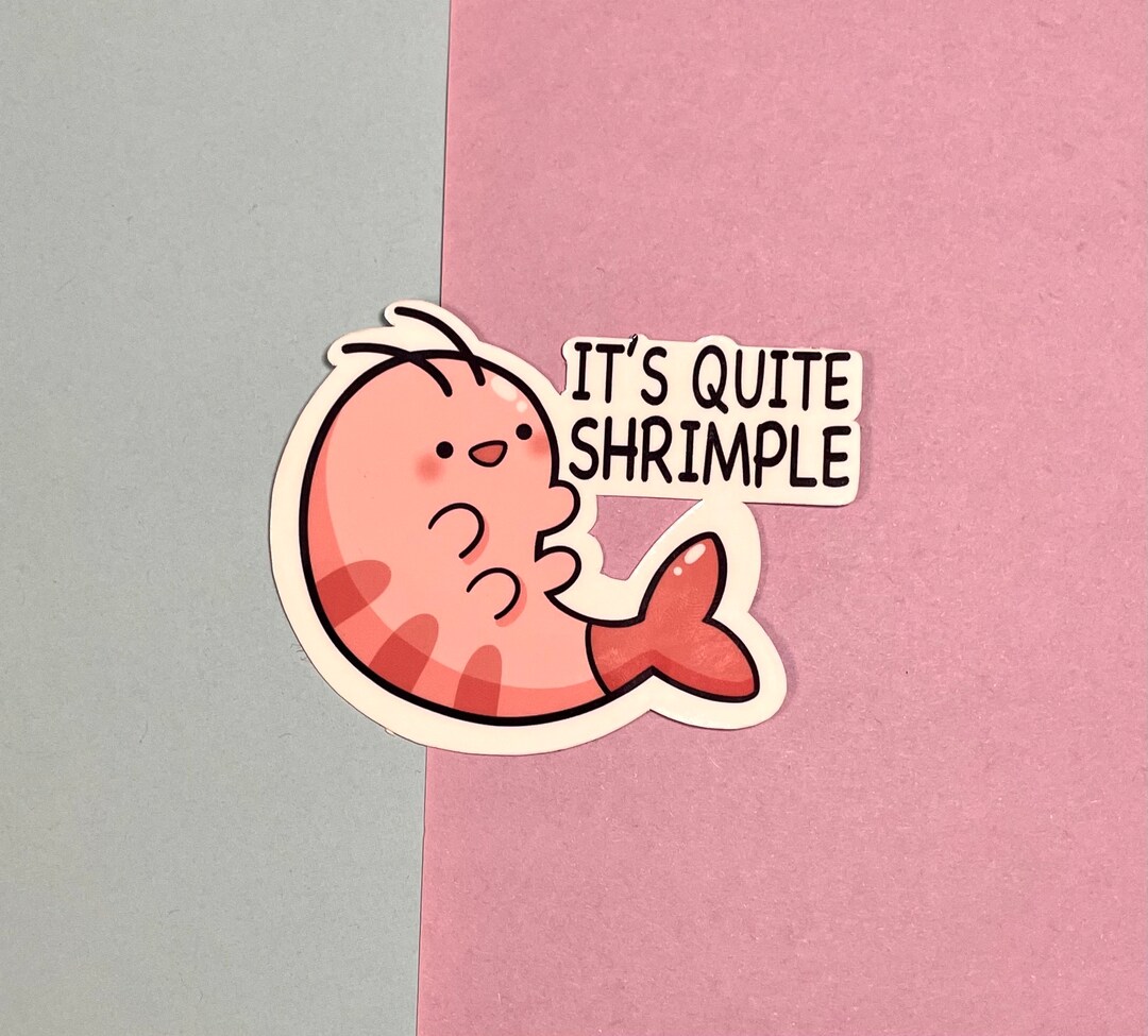 Cute Shrimp Sticker - Etsy