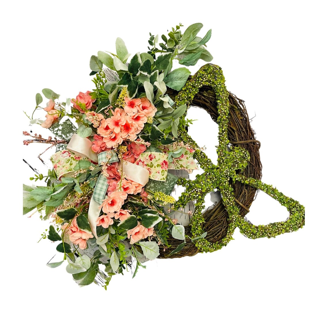 Spring Moss Butterfly Wreath, Butterfly Wreath, Spring Floral Grapevine ...