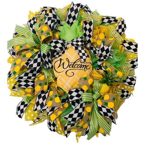 Pineapple Mesh Wreath - Etsy