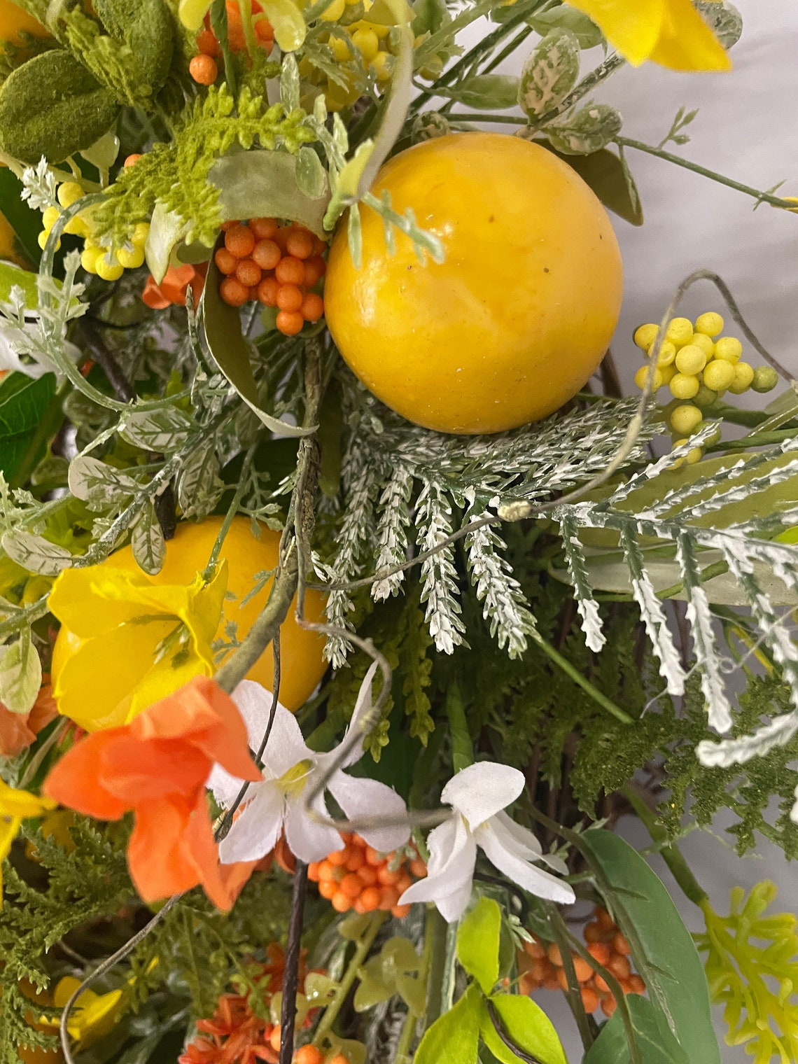 Lemon Wreath Spring Lemon Wreath Summer Lemon Wreath Front - Etsy