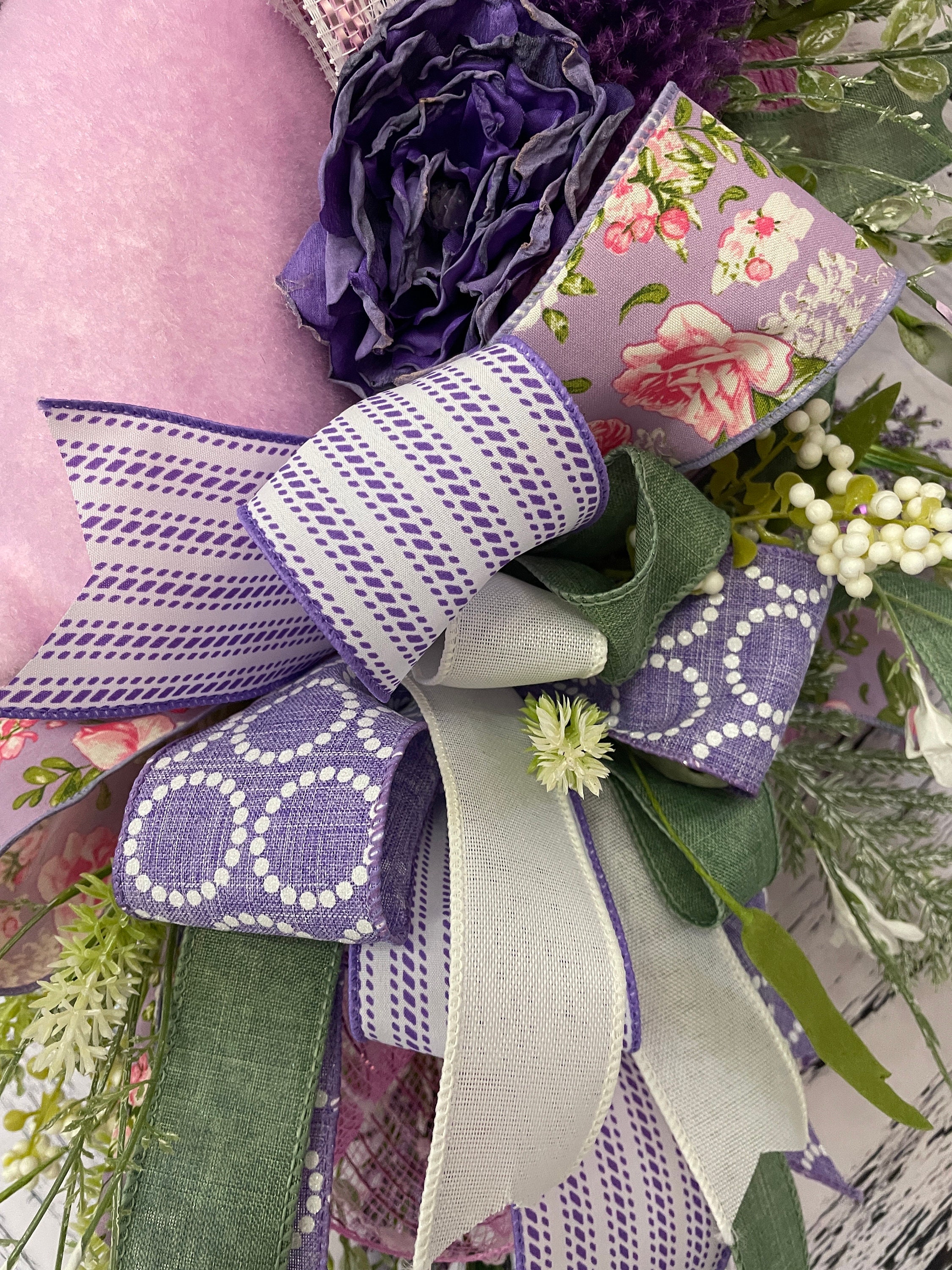 Flocked Bunny Swag Lilac Easter Bunny Swag Easter Wreath - Etsy