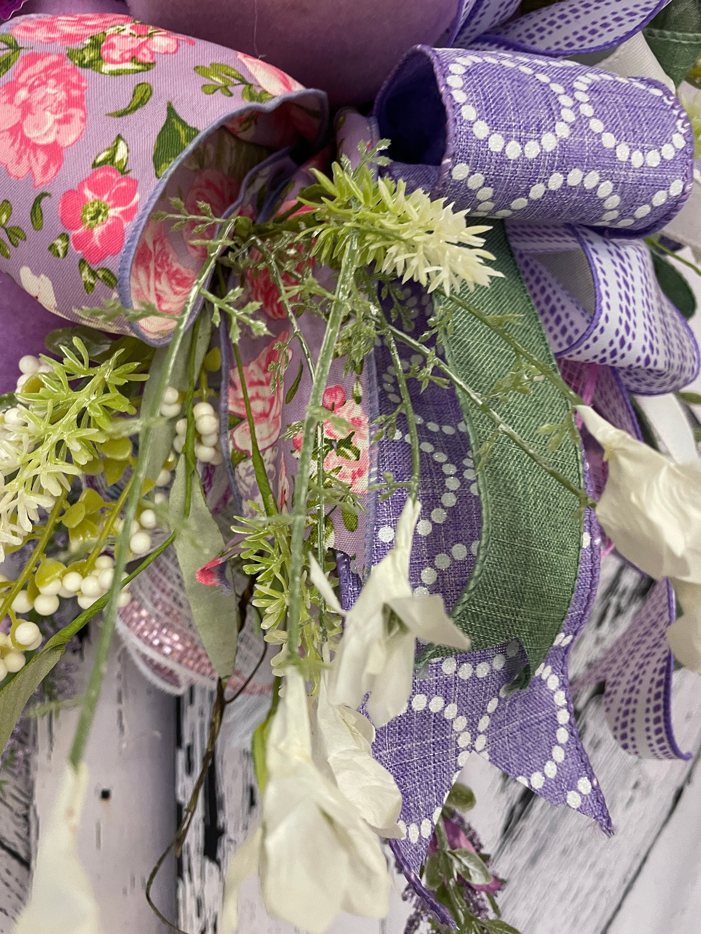 Flocked Bunny Swag Lilac Easter Bunny Swag Easter Wreath - Etsy