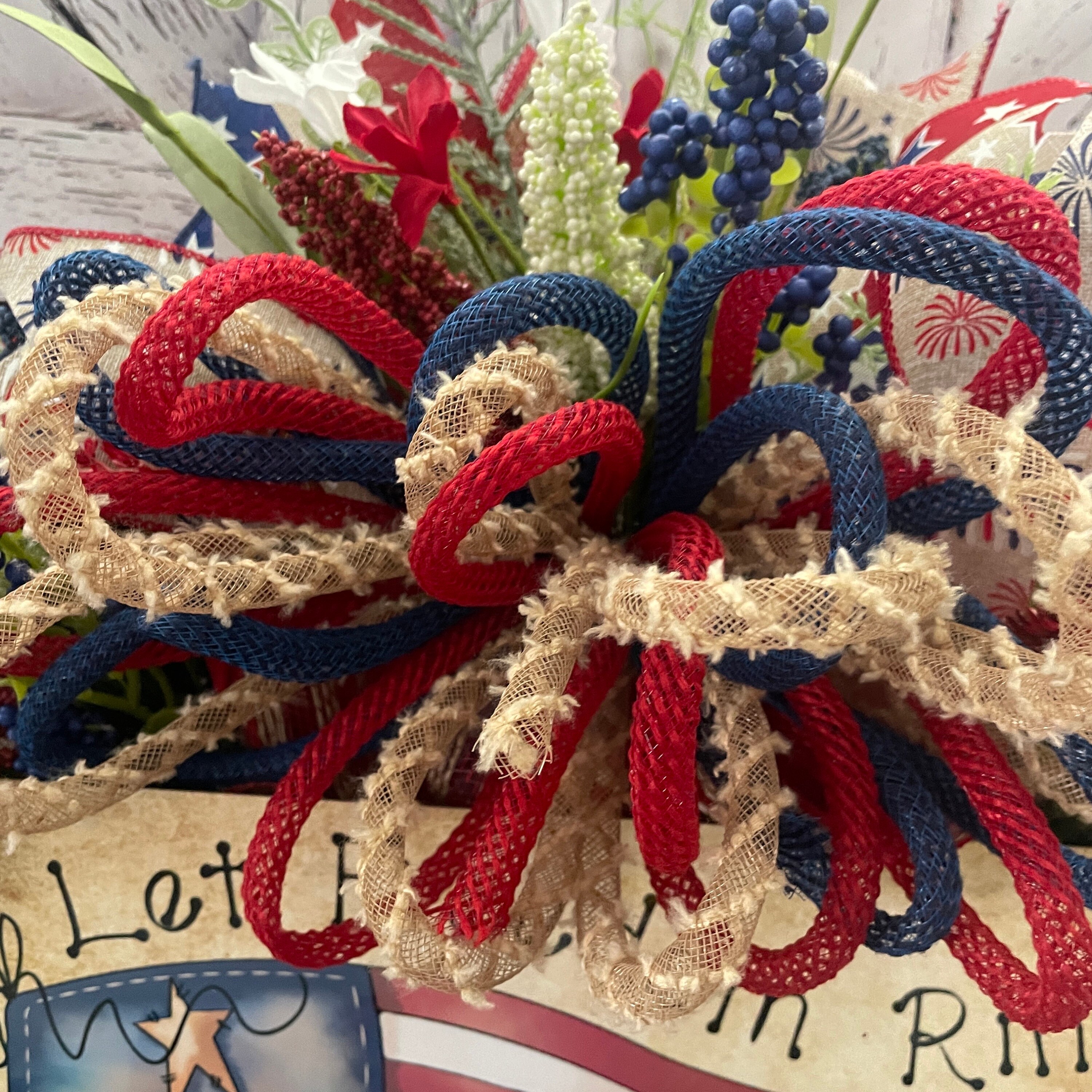 Patriotic Wreath, Floral Patriotic Wreath, Patriotic Wreath for Front ...