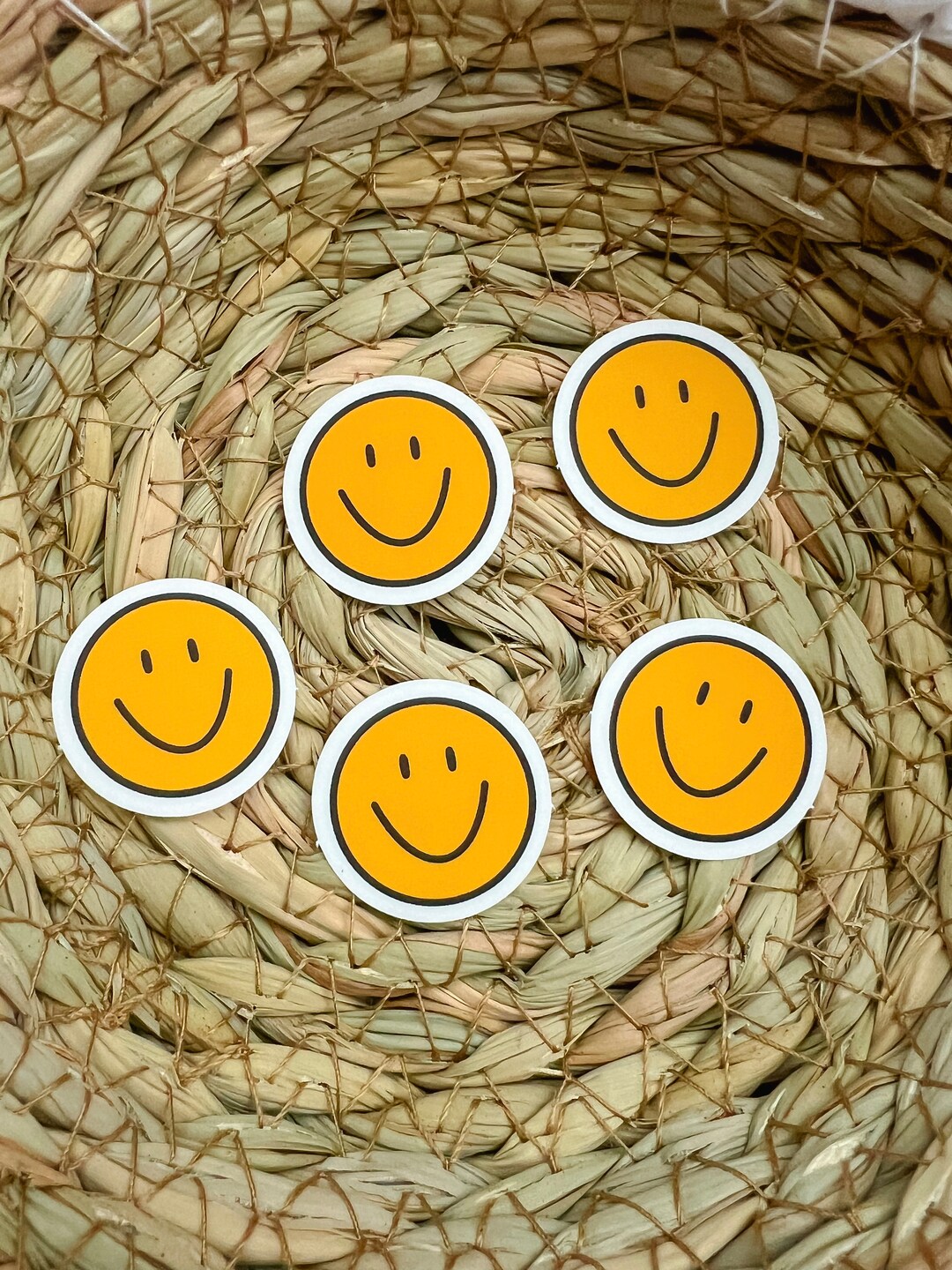 TRANSPARENT Mini Yellow Smiley Face Sticker Pack - Etsy