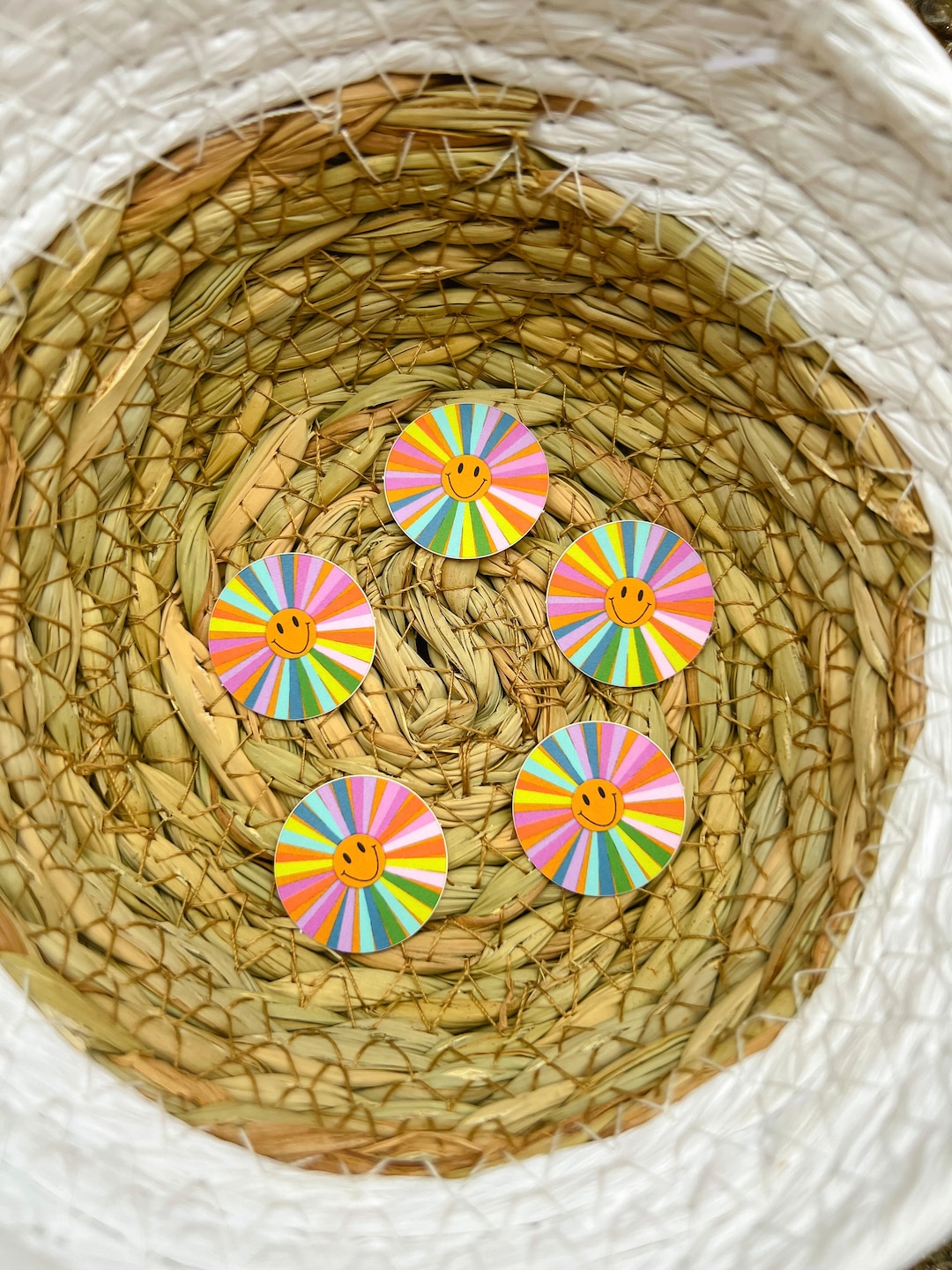 Mini Colorful Smiley Face Sticker Pack - Matte Finish - Etsy