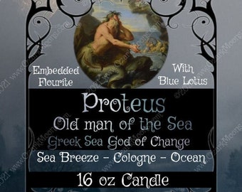 PROTEUS 8oz Greek God Old Man of the Sea Offering Candle Sea - Etsy
