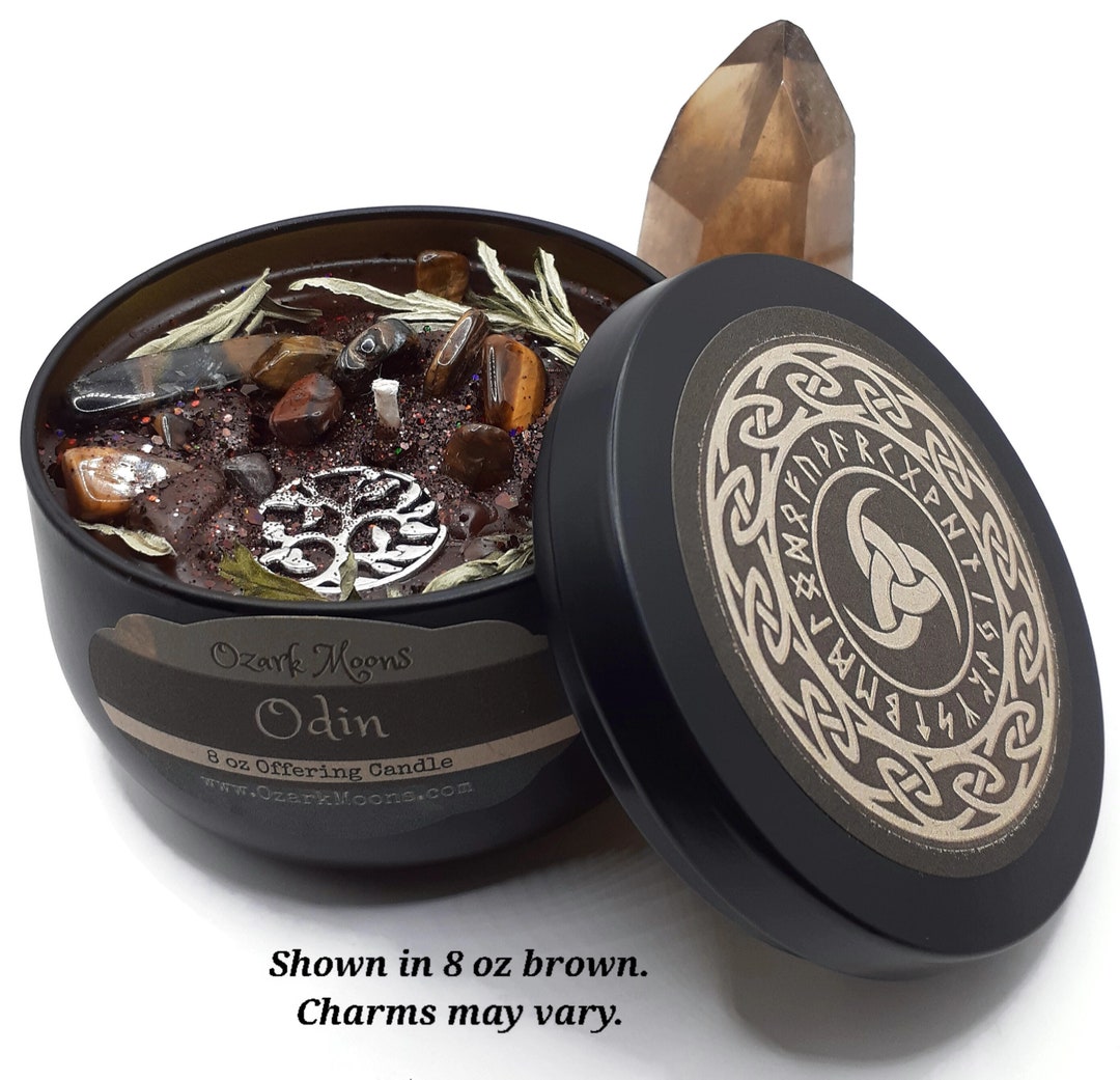 ODIN 8 Oz Norse God of War and Wisdom Offering Ritual Candle With ...