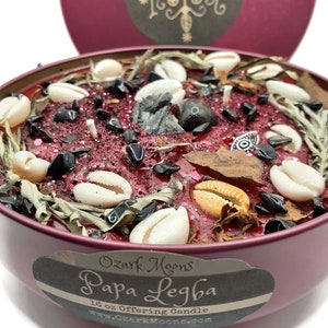 PAPA LEGBA 16 Oz Candle Loa of the Crossroads With Obsidian Crystals ...