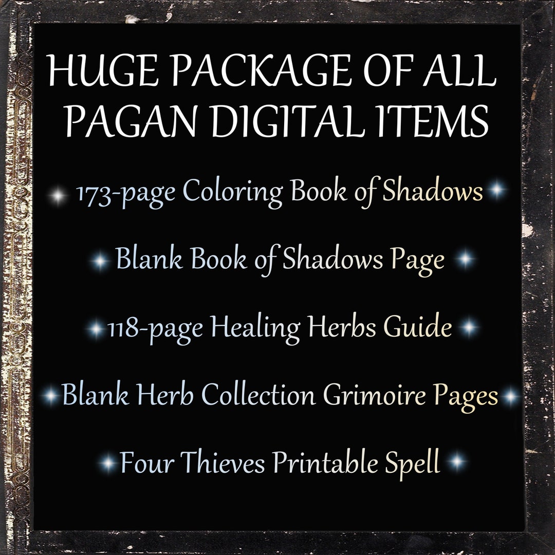 HUGE PAGAN Collection of Digital Printable Pages Including Book of ...