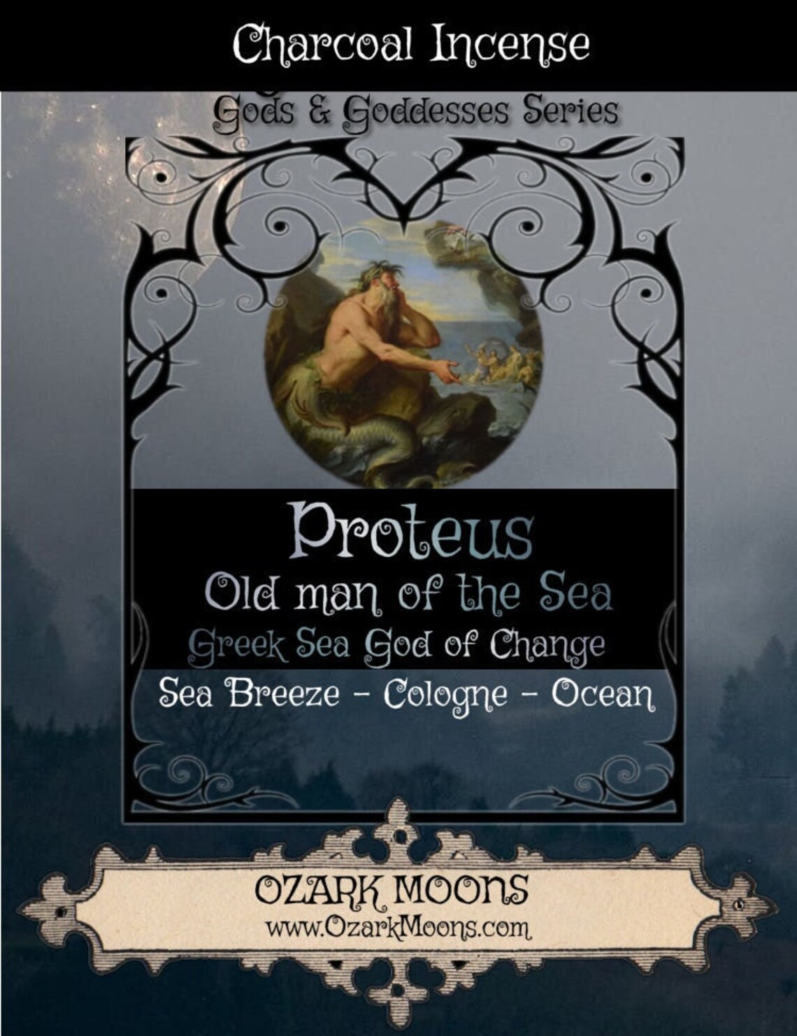 PROTEUS Greek God Old Man of the Sea Charcoal Scented Incense - Etsy