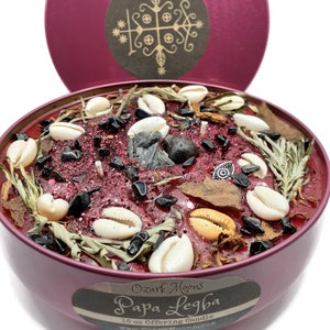 PAPA LEGBA 16 Oz Candle Loa of the Crossroads With Obsidian Crystals ...