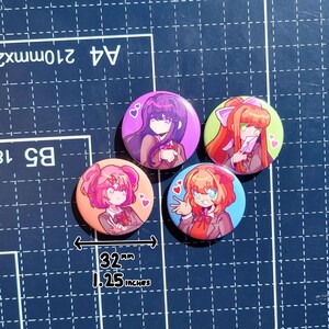Doki Doki Literature Club Assorted Badges 75mm/32mm - Etsy