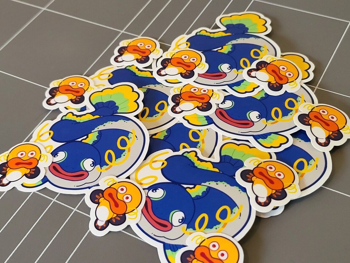 Splatoon Great Zapfish and Mini Zapfish Sticker Bundle - Etsy