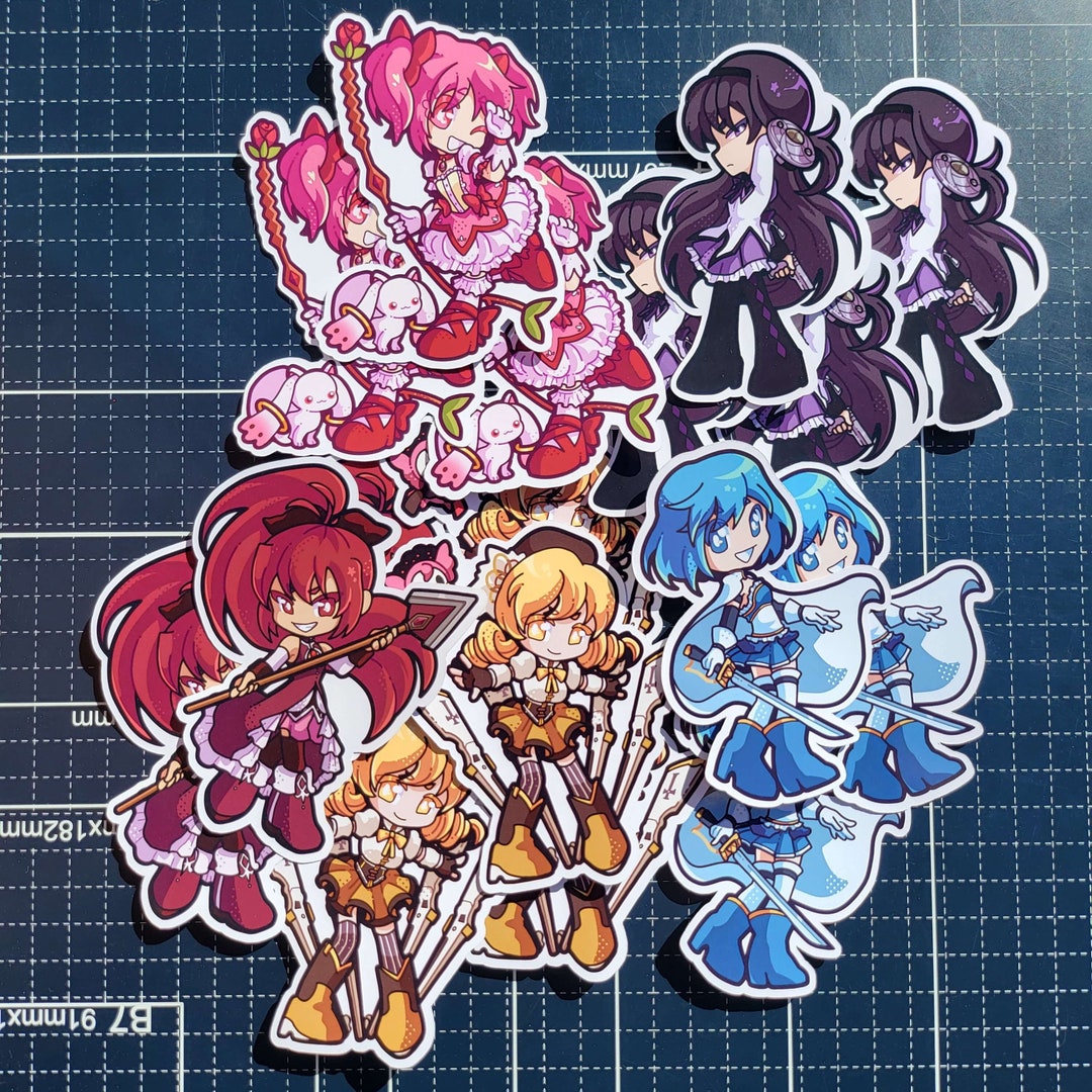 Madoka Magica Stickers | Madoka, Homura, Sayaka, Mami, Kyoko - Etsy