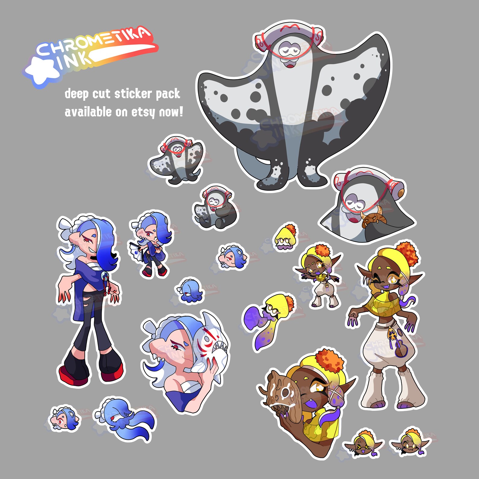 Splatoon Deep Cut Sticker Pack Shiver Frye Big Man - Etsy