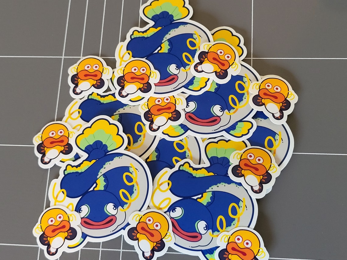 Splatoon Great Zapfish and Mini Zapfish Sticker Bundle - Etsy