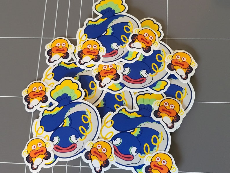 Splatoon Great Zapfish and Mini Zapfish Sticker Bundle - Etsy