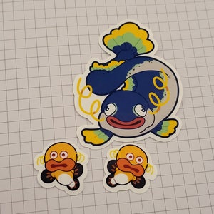 Splatoon Great Zapfish and Mini Zapfish Sticker Bundle - Etsy