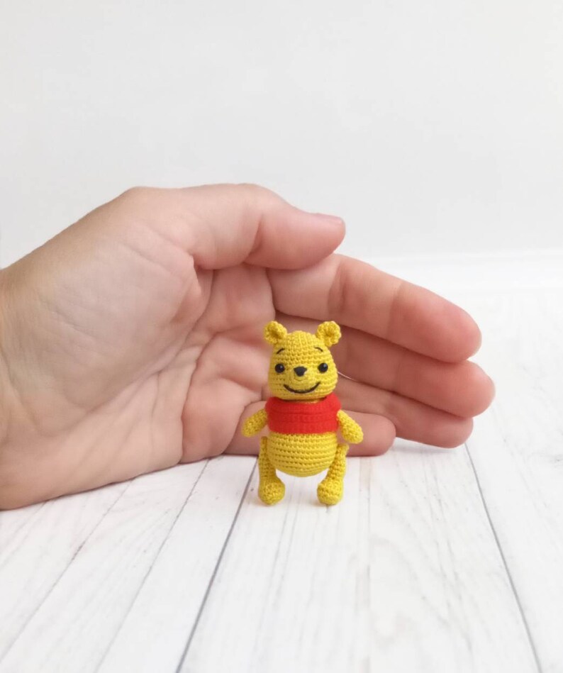 Miniature Pooh, Miniature Winnie the Pooh for Dollhouse, Tiny Bear for ...