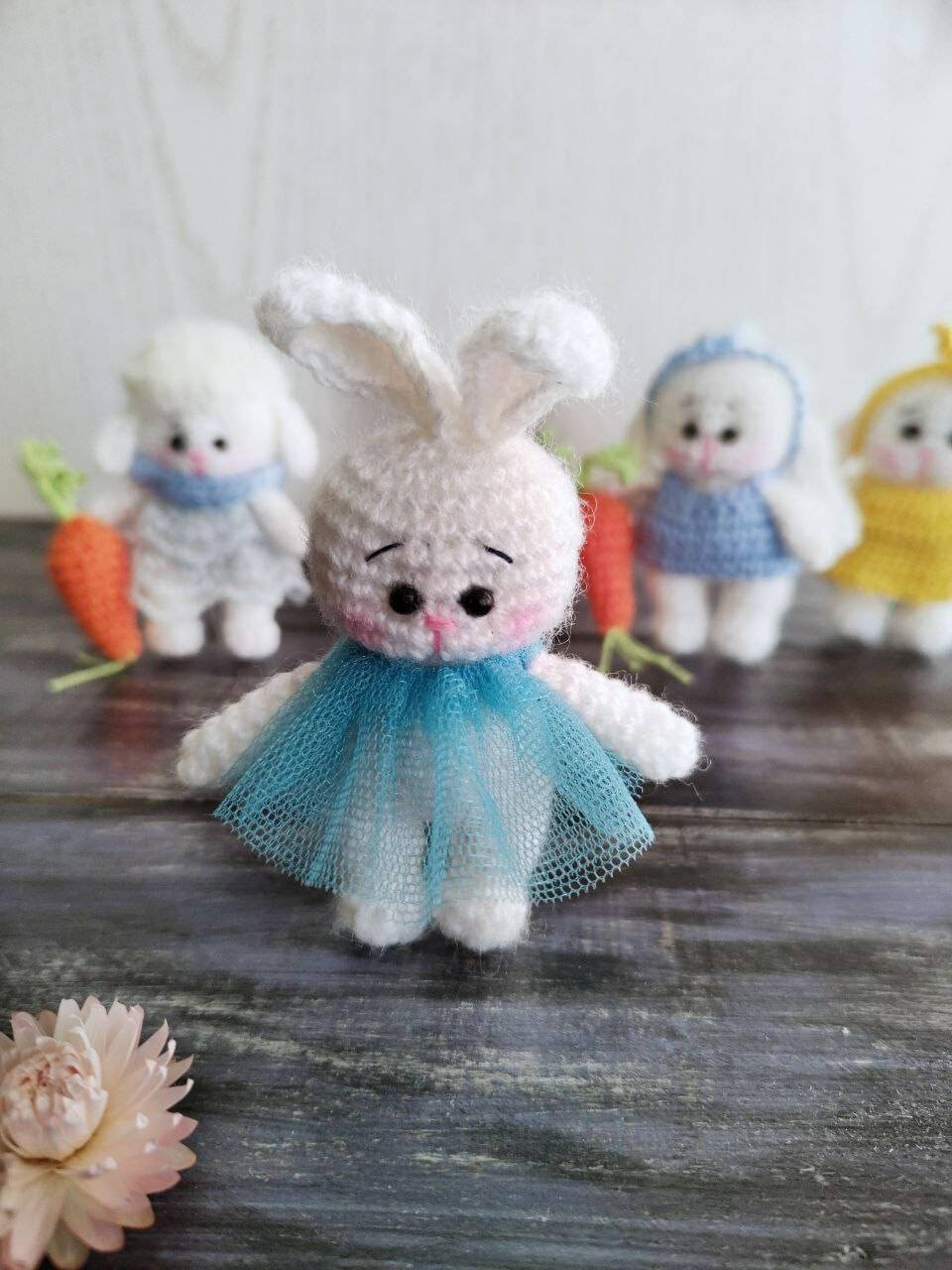 Plush Animals Crochet Soft Animals Miniature Bunny Plush - Etsy