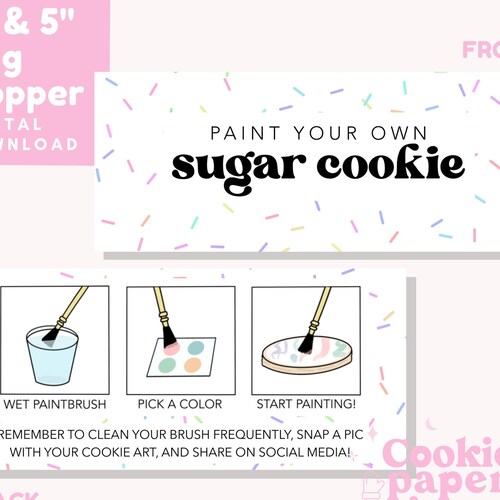 PYO Cookie Bag Topper 4 and 5 Paint Your Own - Etsy