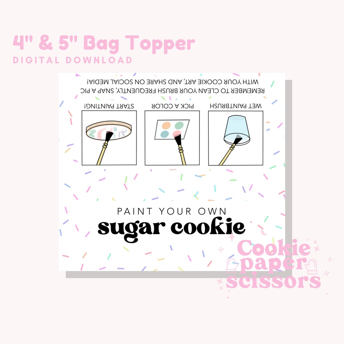 PYO Cookie Bag Topper 4 and 5 Paint Your Own - Etsy