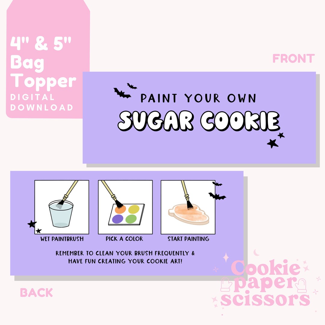 Halloween - PYO Cookie Bag Topper - 4" and 5" - Paint Your Own Cookie ...