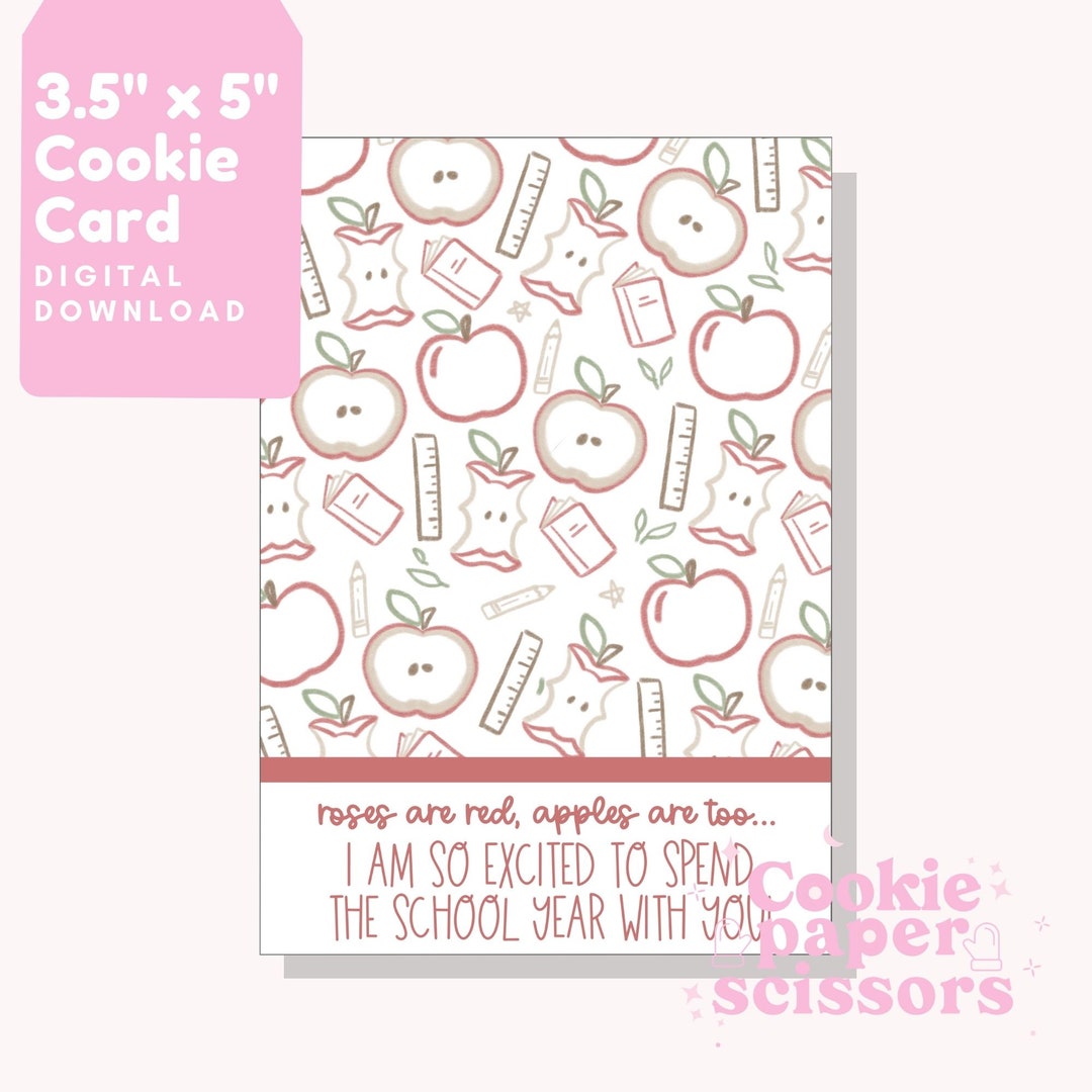 Back to School Cookie Card – 3.5”x5” – First Day of School - Teacher ...
