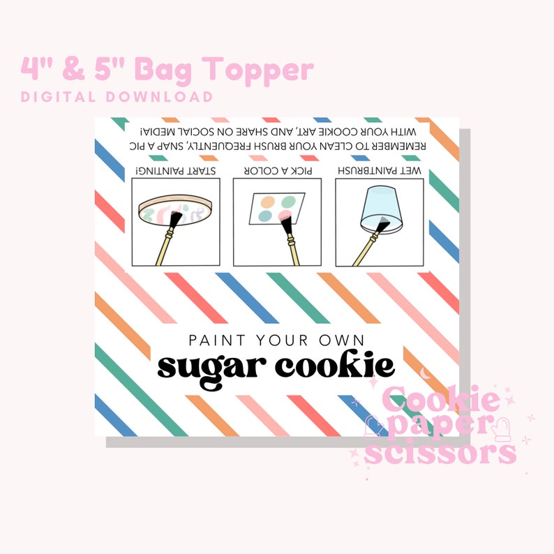 PYO Cookie Bag Topper 4 and 5 Paint Your Own - Etsy