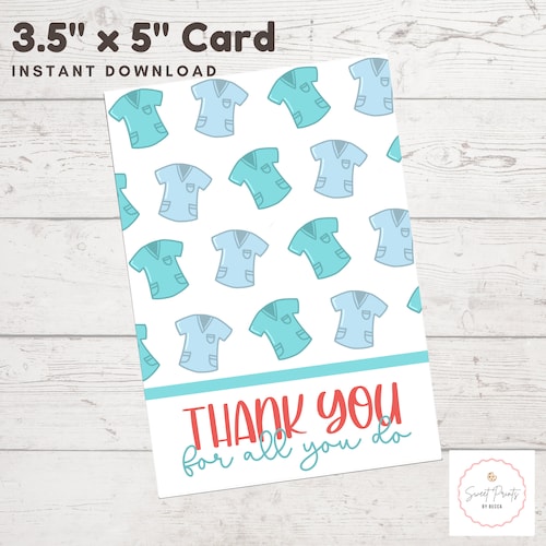 Nurse Thank You Card 3.5x5 Cookie Card Nurse | Etsy