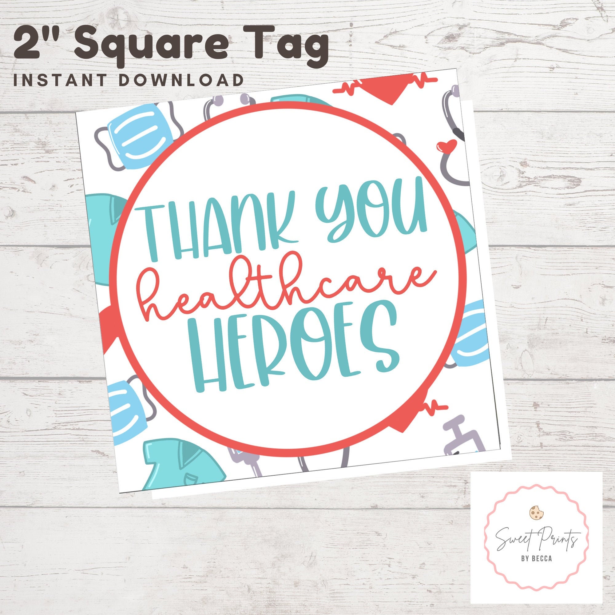 Healthcare Hero Tag Cookie Tag Cookie Label Nurse | Etsy
