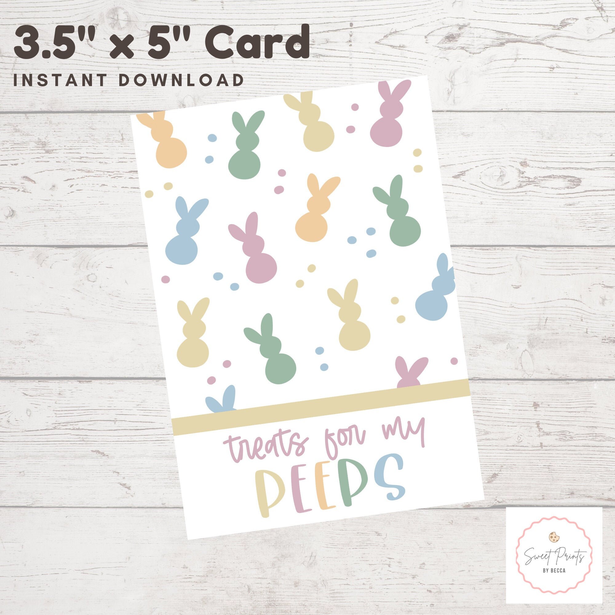 Treats for my Peeps Card 3.5x5 Cookie Card | Etsy