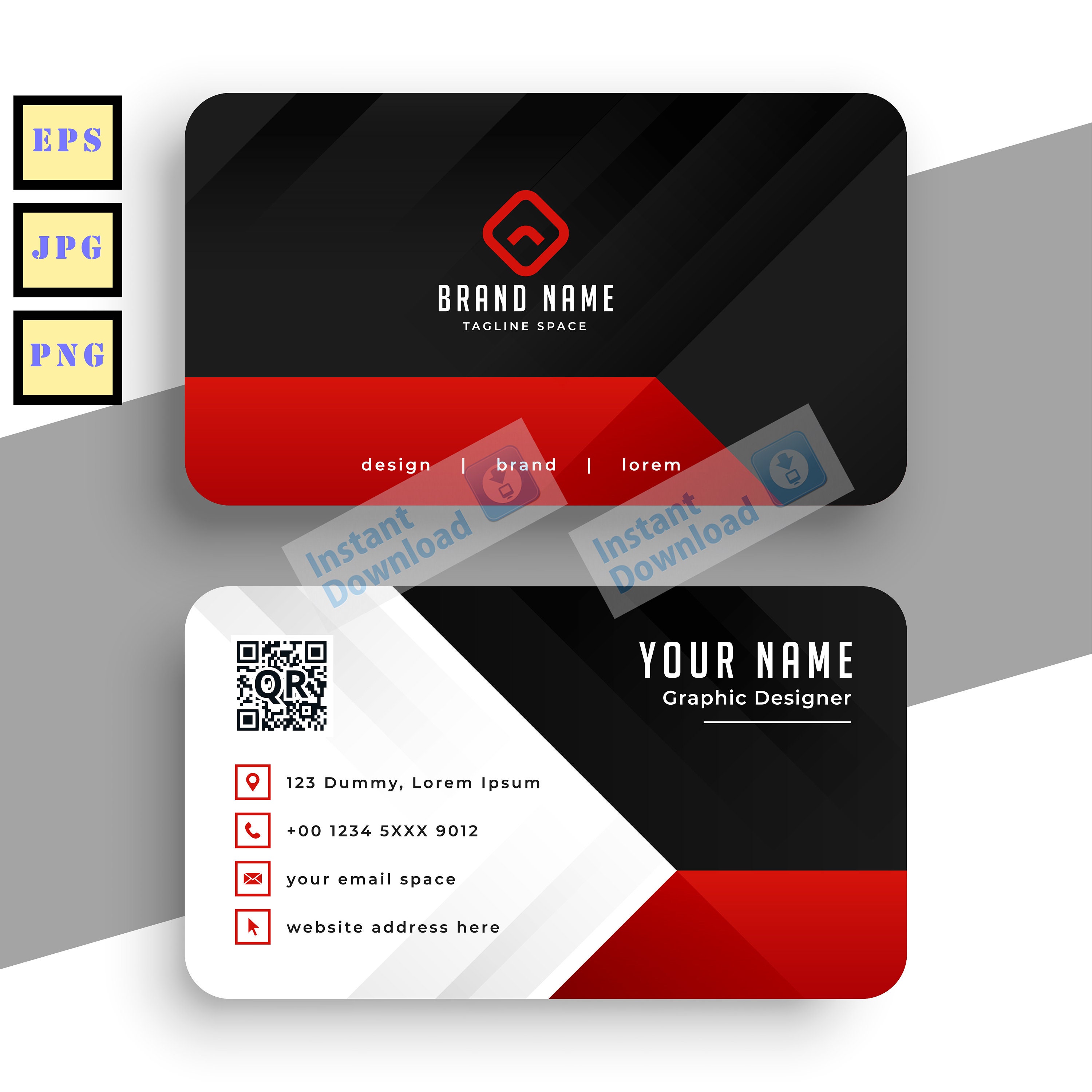 Moderne Styled Visitenkarte Vorlage Vektor DIGITAL-Datei | Etsy